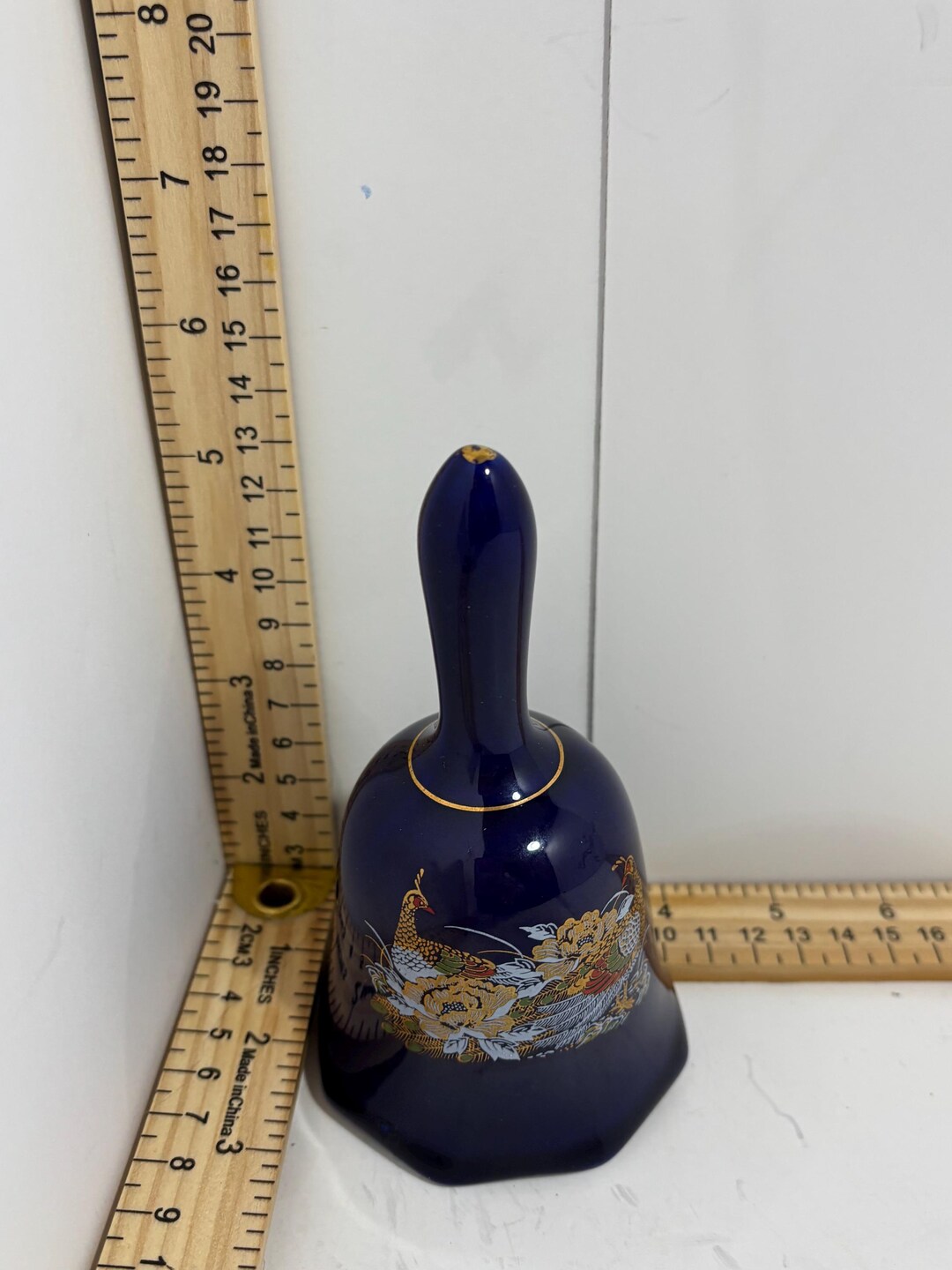 Vintage Cobalt Blue Porcelain Bell With Pheasant Design – 3 - Etsy