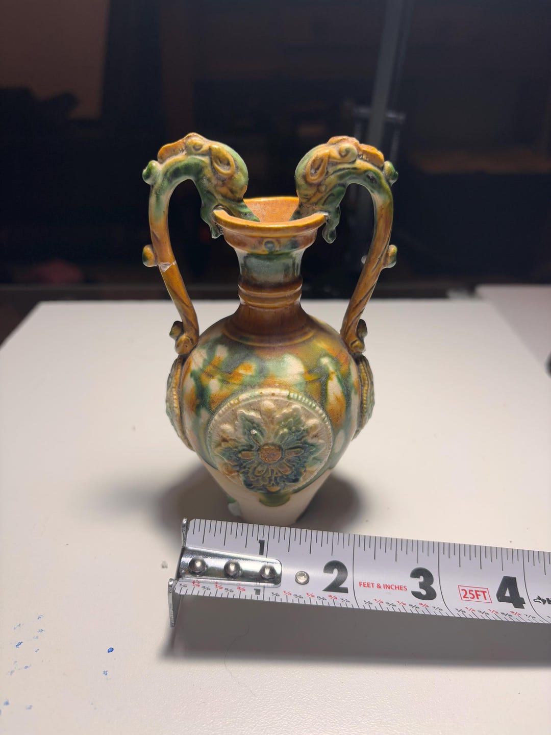 Vintage Chinese Ceramics Small Vase, Oriental Porcelain, Chinese Floral ...