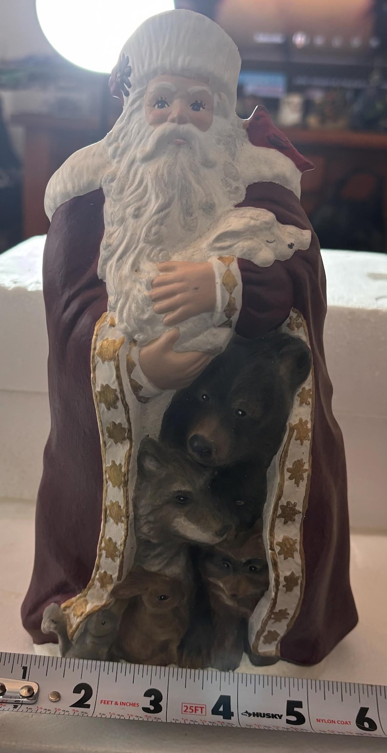 Provincial Mold 89 Hand Painted Christmas Santa and Animals 9.5" Old ...