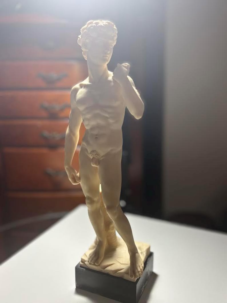 Vintage Alabaster David Garden Statue, 1970s - Etsy