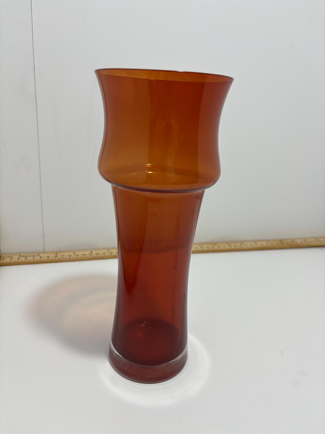 Vintage Mid-century BLENKO Hour Glass Vase - Tall Orange Art Glass - Etsy