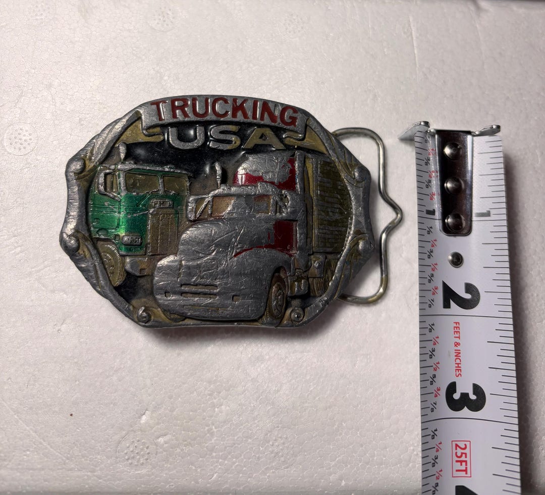 Trucking USA Vintage Belt Buckle - Etsy