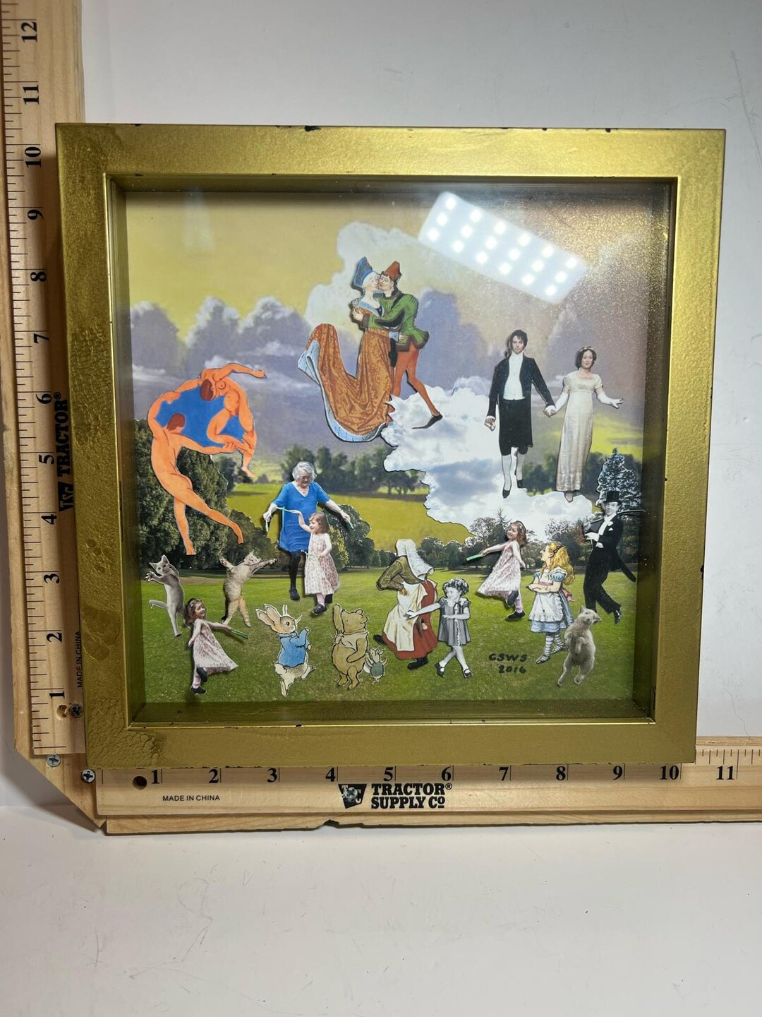 Whimsical Collage Shadow Box Art Mixed Media Dance Scene Unique Gift ...