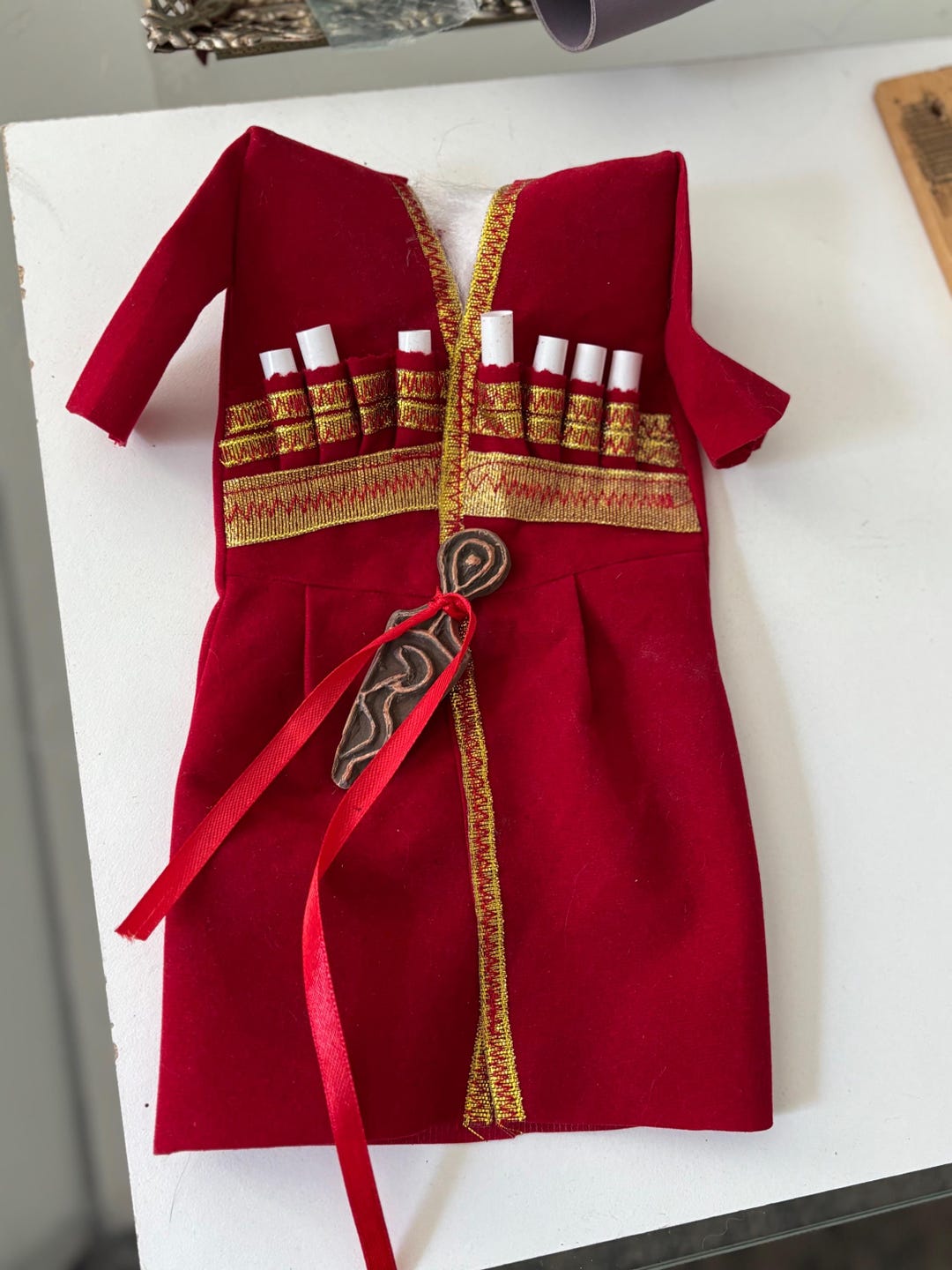 Vintage Handmade Miniature Chokha Robe – Traditional Caucasus Doll ...