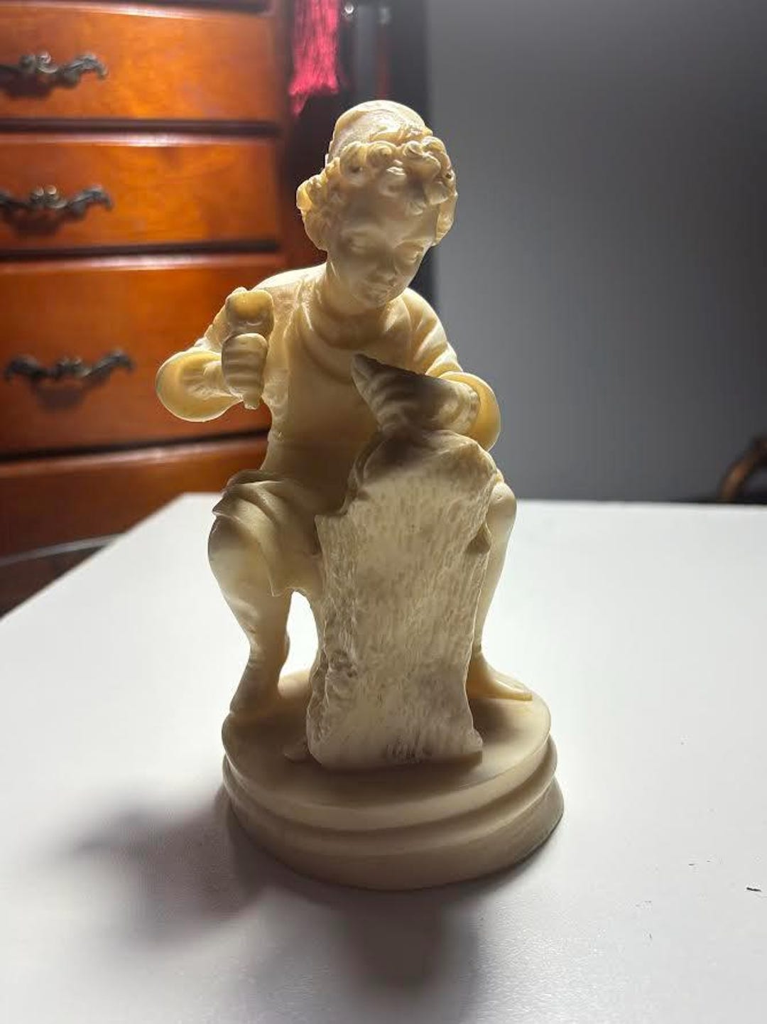 Classic Statue Made in Italy Sculptor Boy With Chisel Sculpture - Etsy