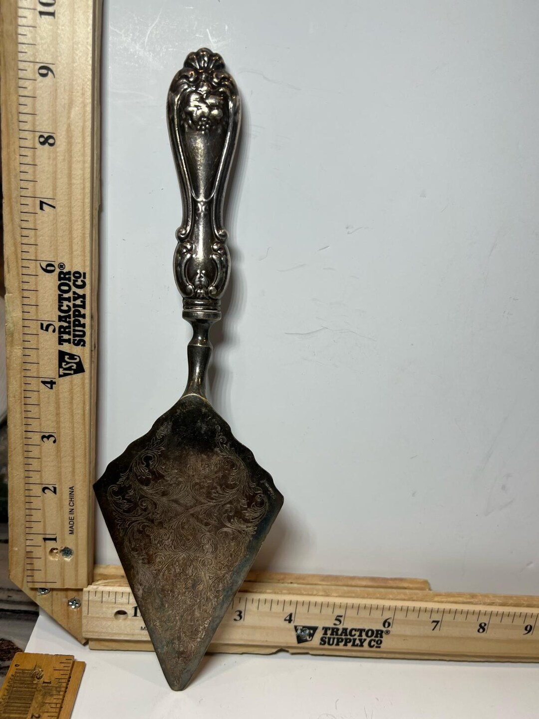 Vintage Silver Plate Pie Server With Ornate Handle & Etched Blade – 10 ...