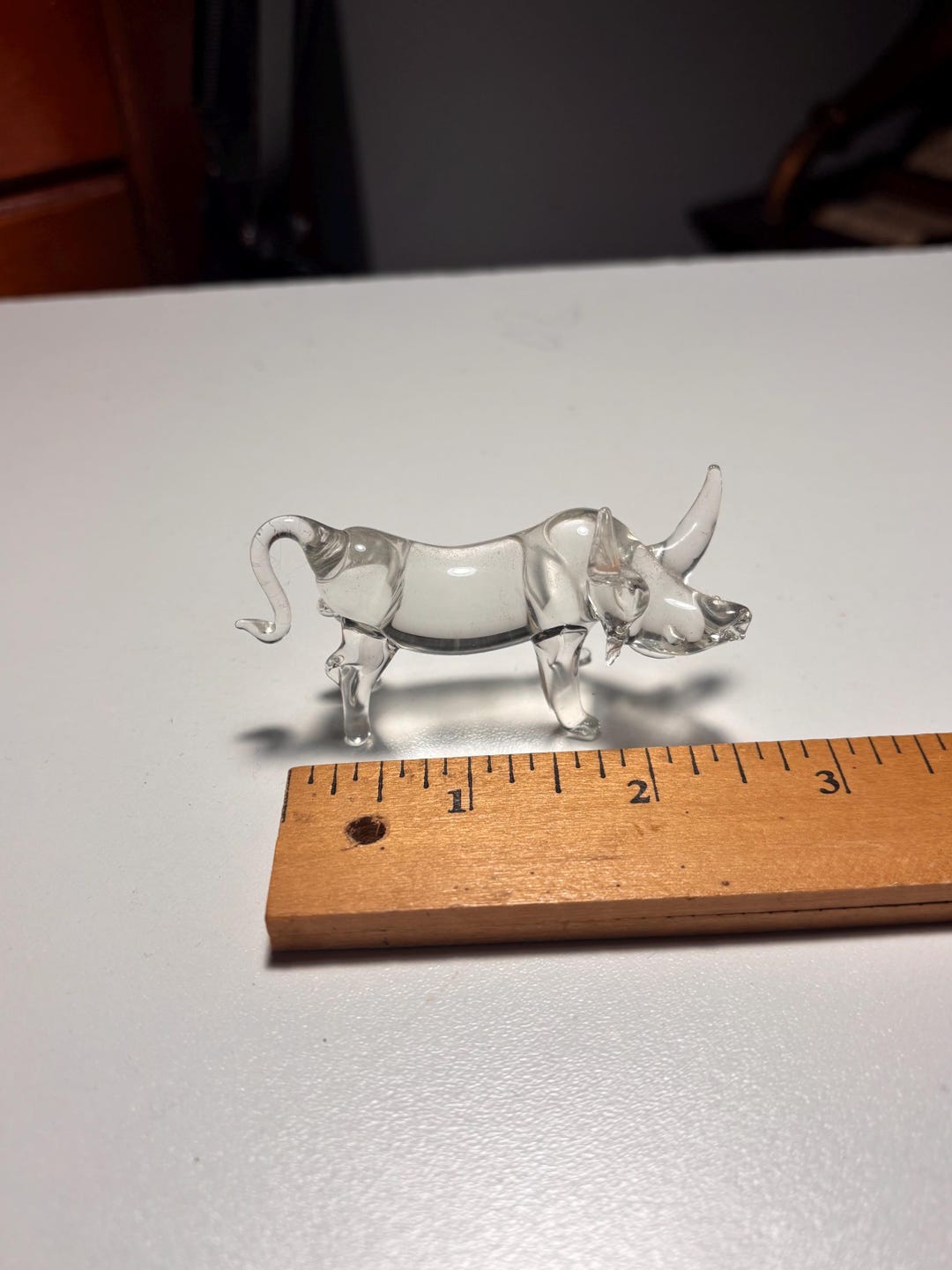 Quartz Crystal Glass Bull Miniature Mineral Figurine Ox Mascot Ornament ...