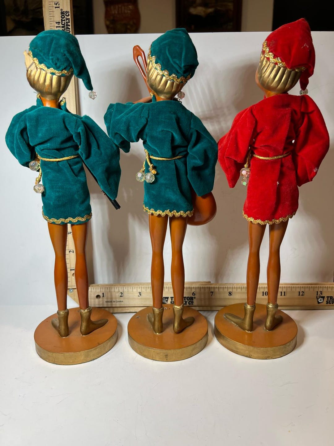 Vintage Elf Musician Figurine Trio Mid Century Holiday Decor ...