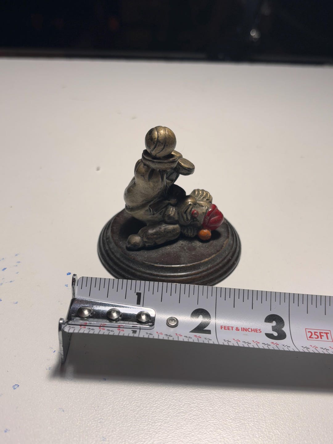 Vintage GEORGE GOOD Clown on a Wood Base in Red Hat Balancing Ball With ...