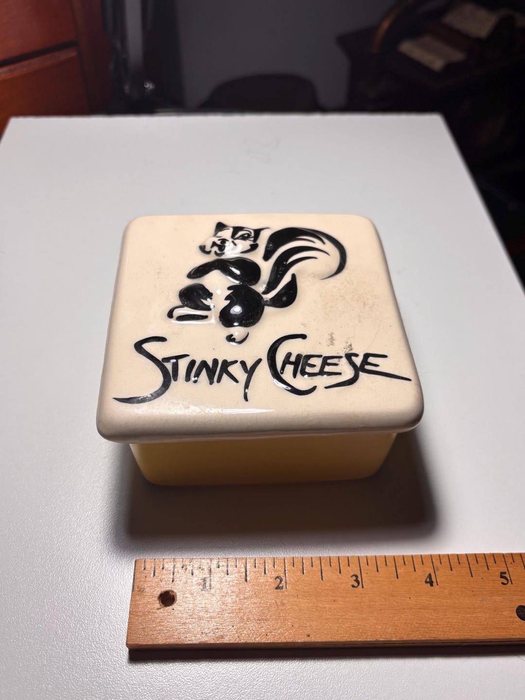 Vintage Kitchen Decor Stinky Cheese 3D Skunk Vtg Yellow White Black ...