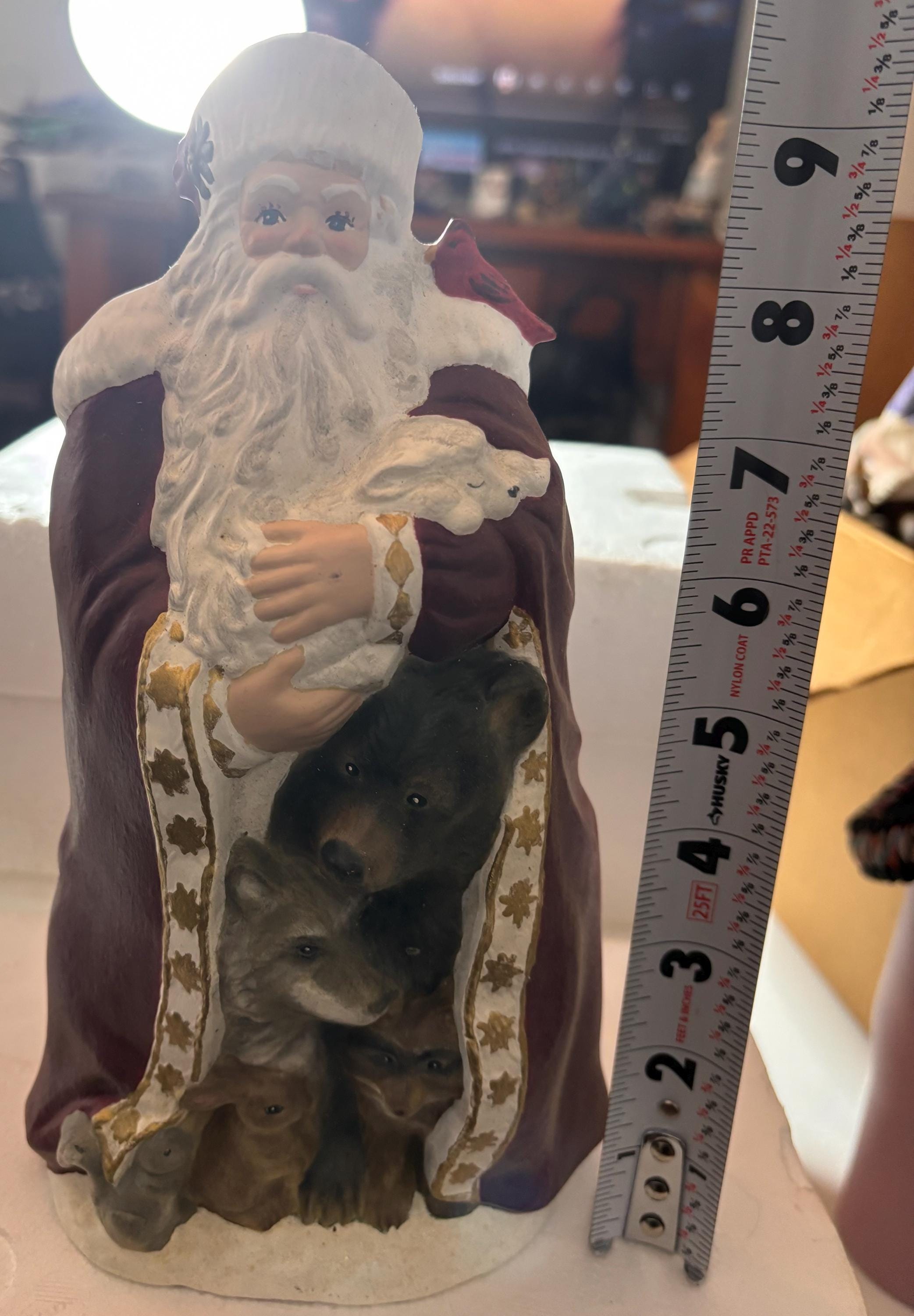 Provincial Mold 89 Hand Painted Christmas Santa and Animals 9.5" Old ...