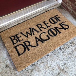 Beware of Dragons Game of Thrones Welcome Mat - Etsy