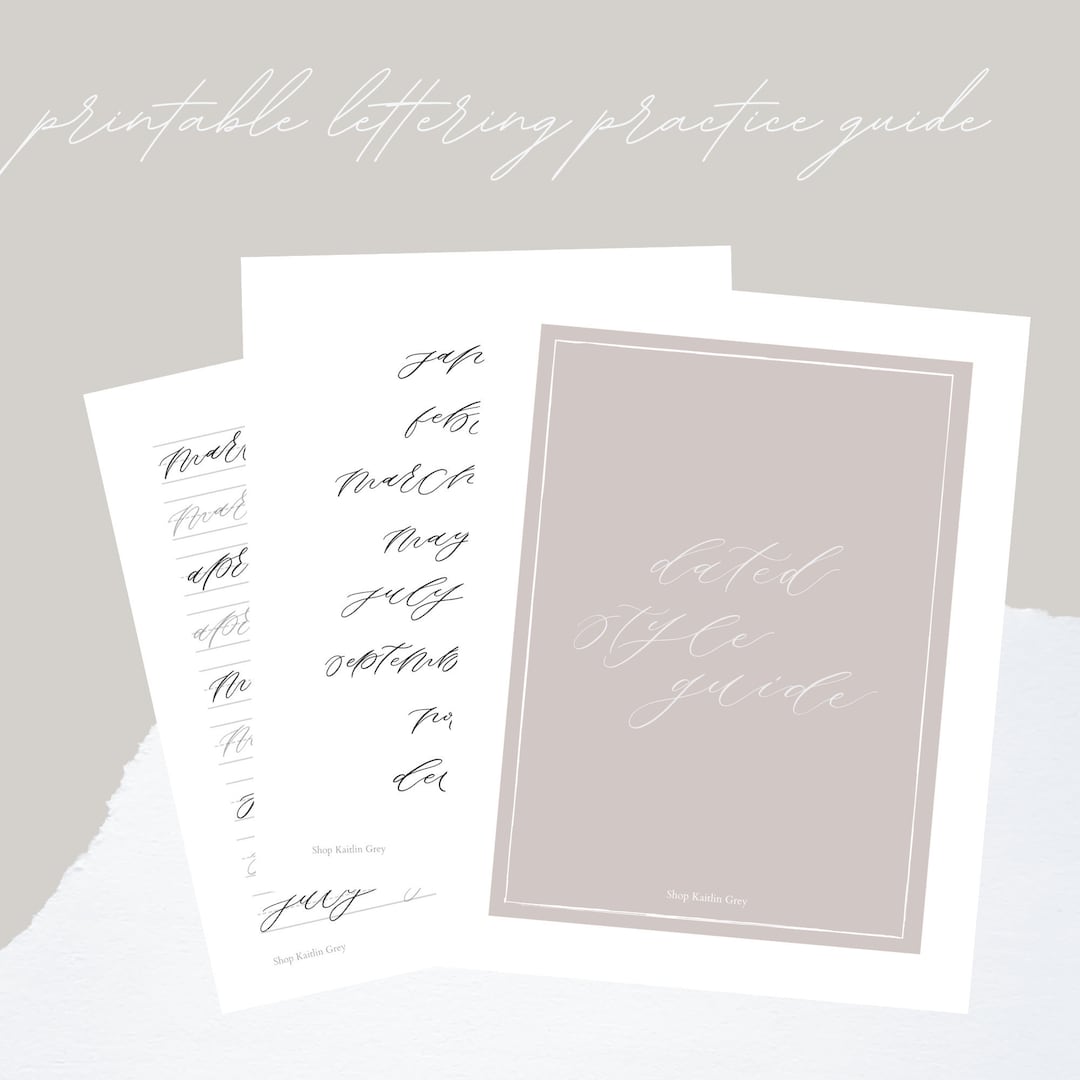 Modern Calligraphy Calendar Months, Weeks and Dates Lettering Workbook ...