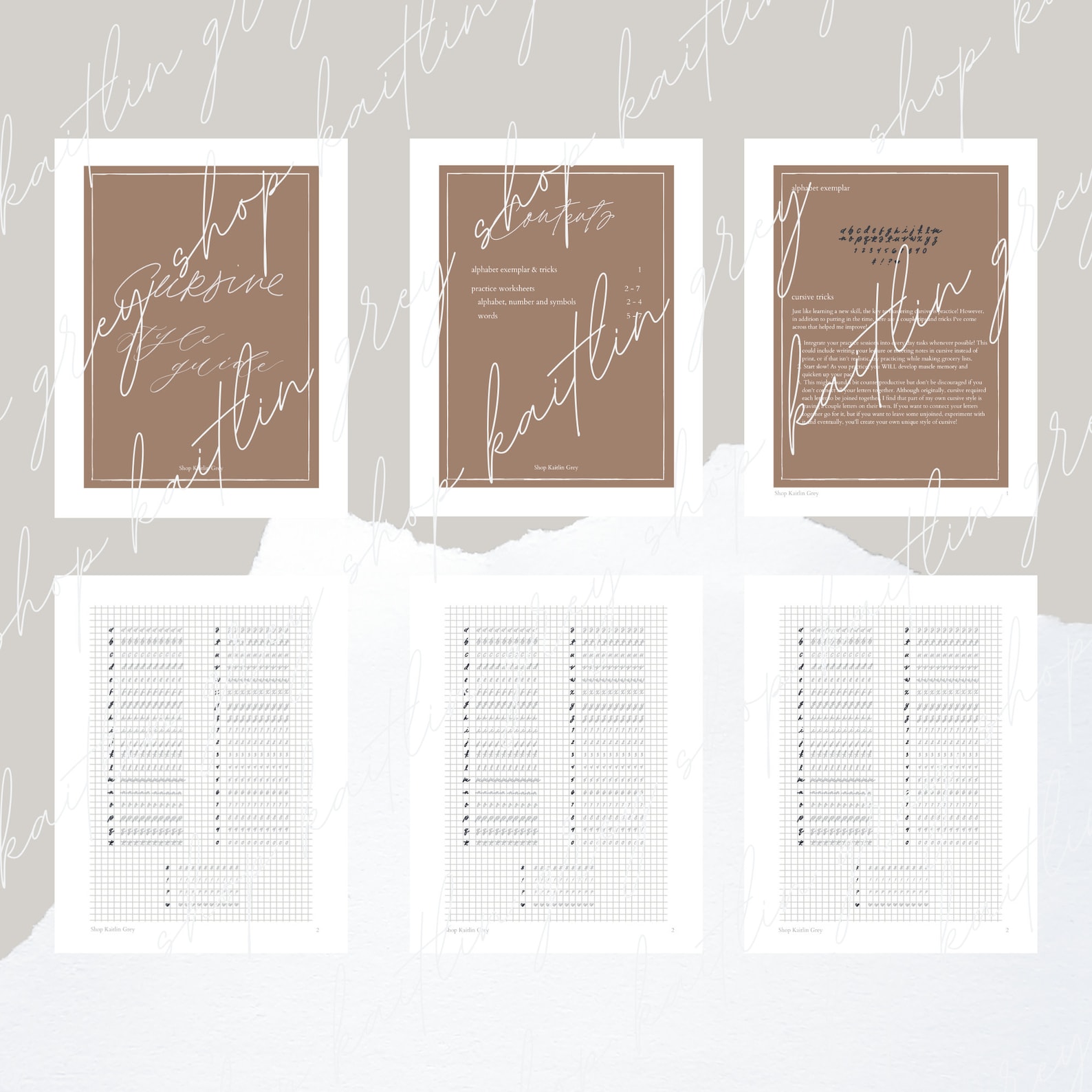 Cursive Style Guide & Practice Sheets - Etsy