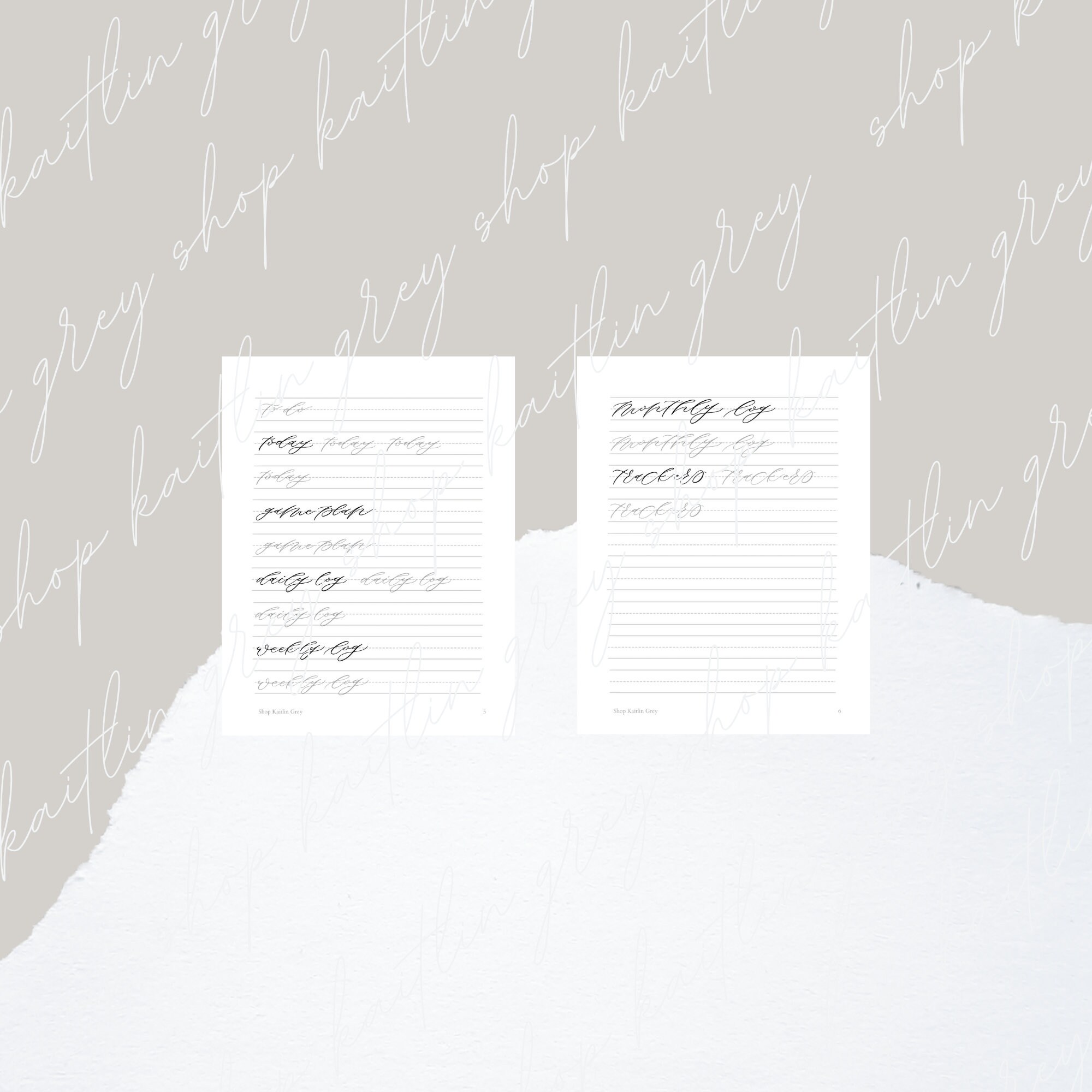 Modern Calligraphy Journalling and Planning Words and Phrases Workbook ...