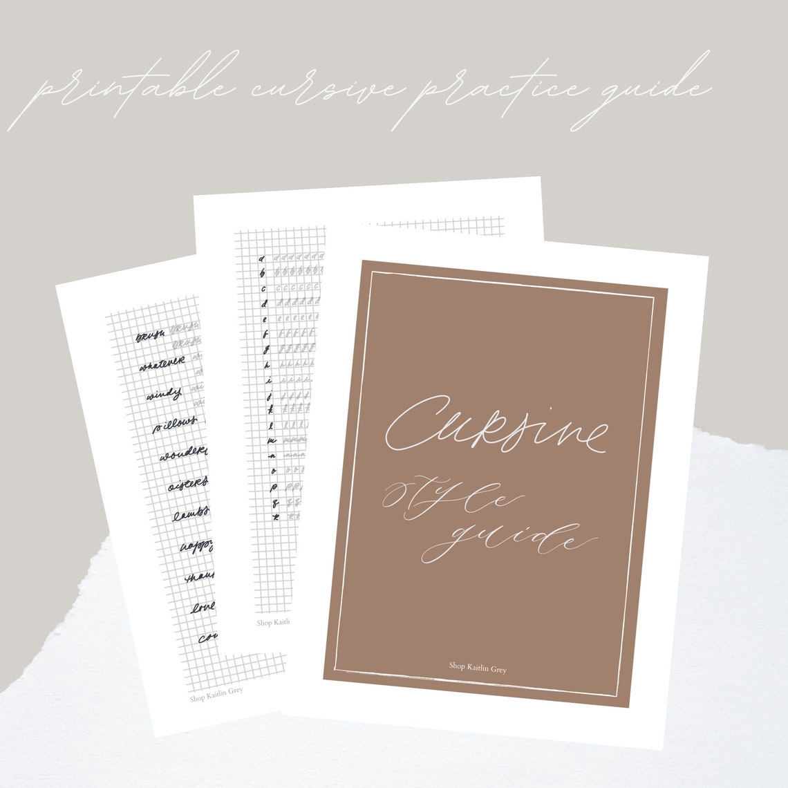 Cursive Style Guide & Practice Sheets - Etsy