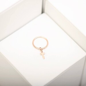 Cross Charm Ring Gold Cross Ring Cross Midi Ring Cross - Etsy