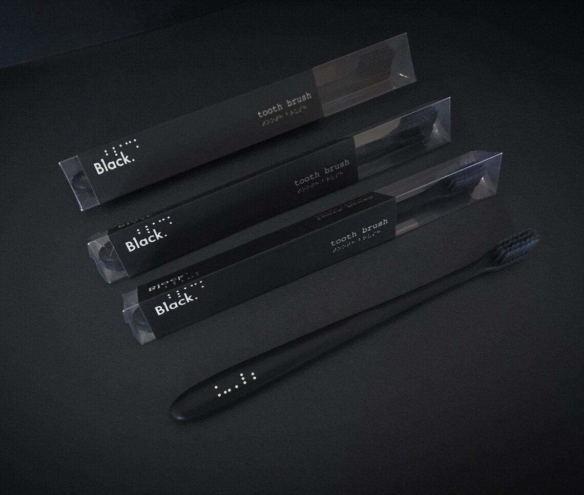 Pack of 2 All Black Travel Toothbrush Available in Medium and - Etsy