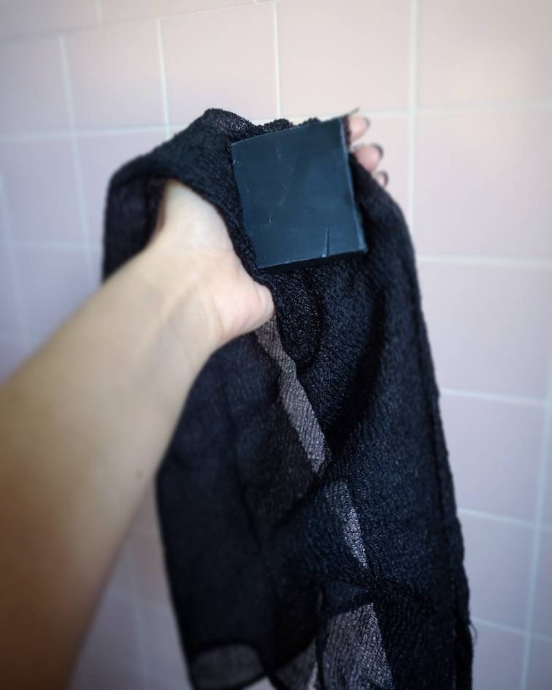2 All Black Exfoliating Cloth Japan Wash Cloth Washing Minimal Bathroom ...