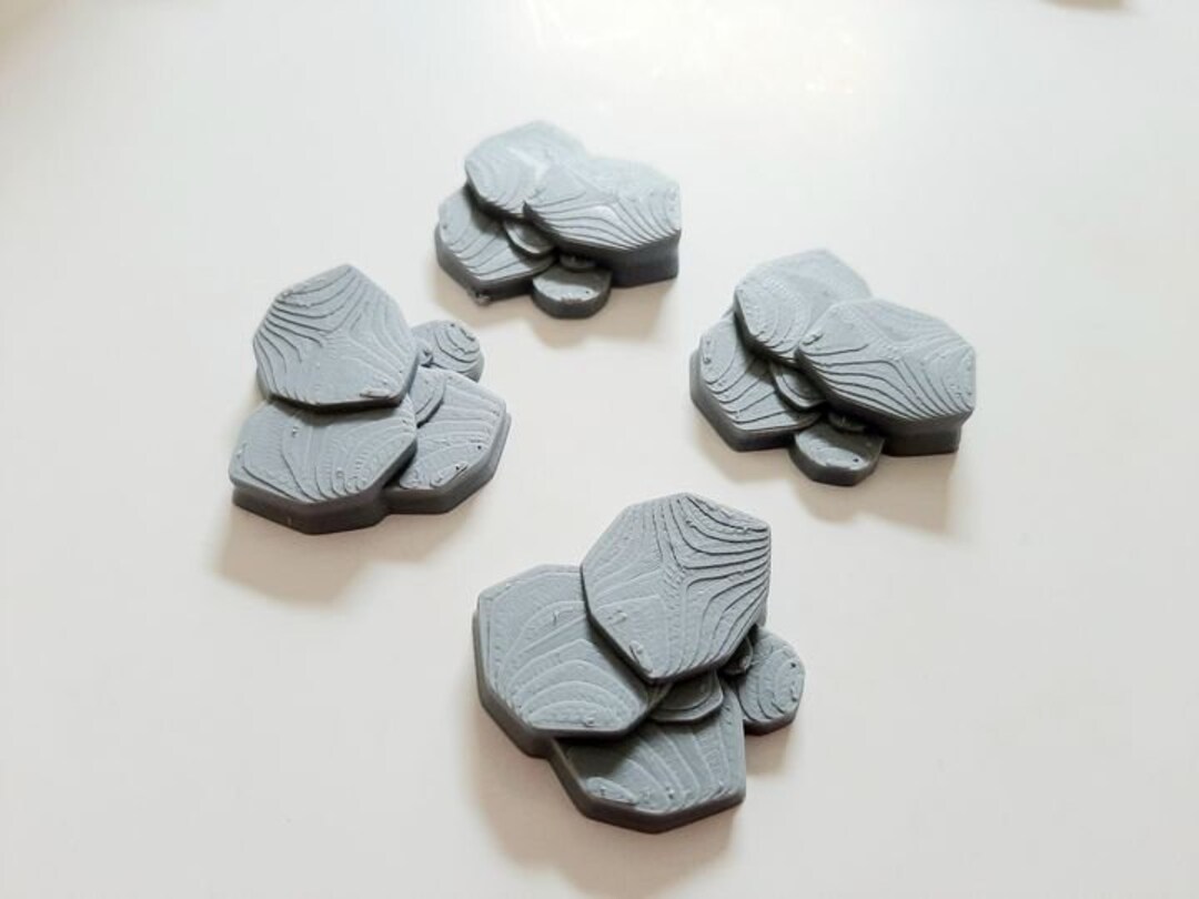 3D Printed Rock Terrain Set: Tabletop RPG Scenery (4 Piece) - Etsy