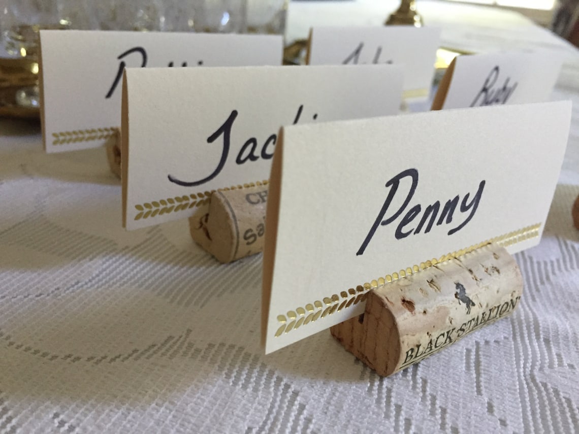 FREE SHIPPING Wine Cork Place Card Holders: Authentic and - Etsy