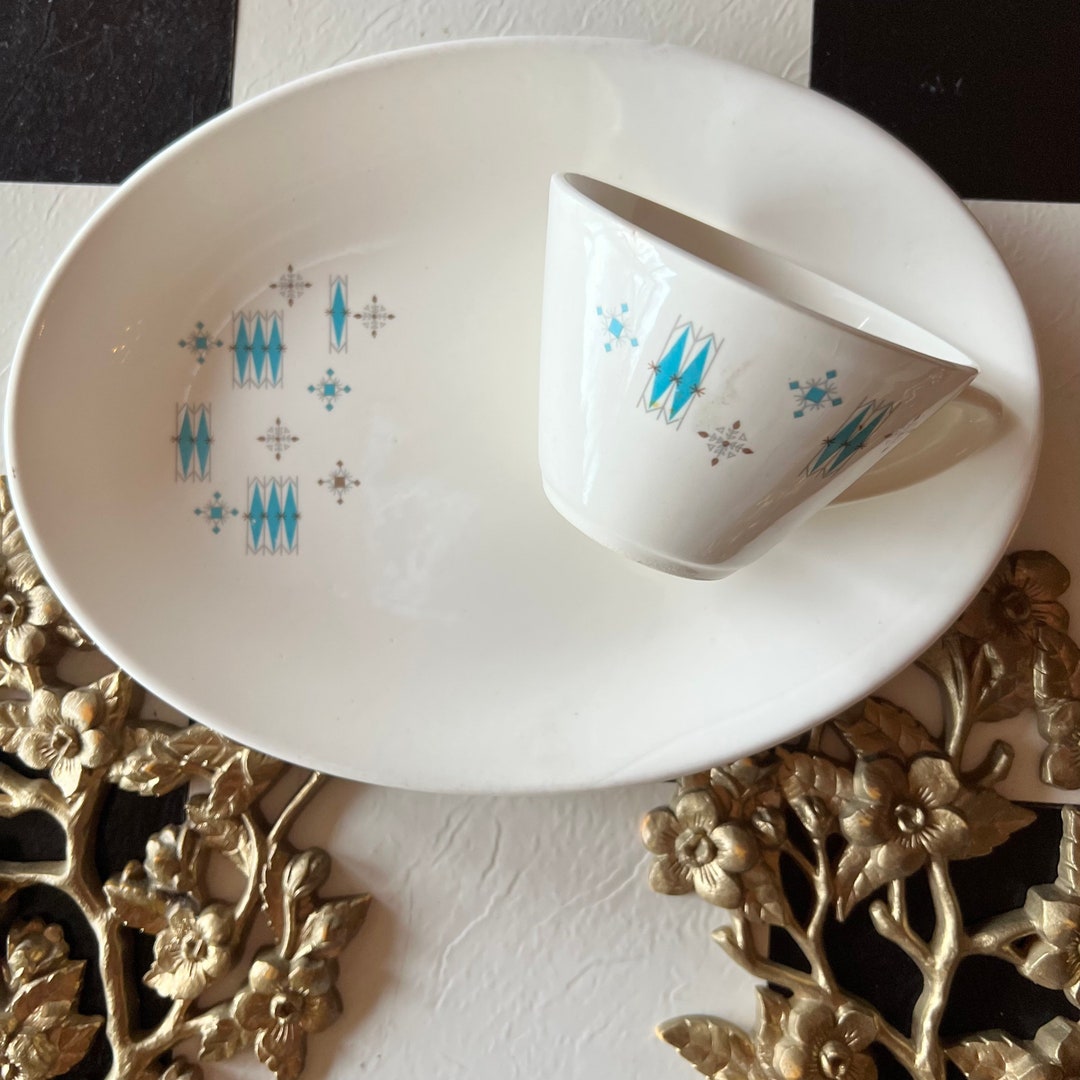 Single Midcentury Cup & Platter Set - Etsy