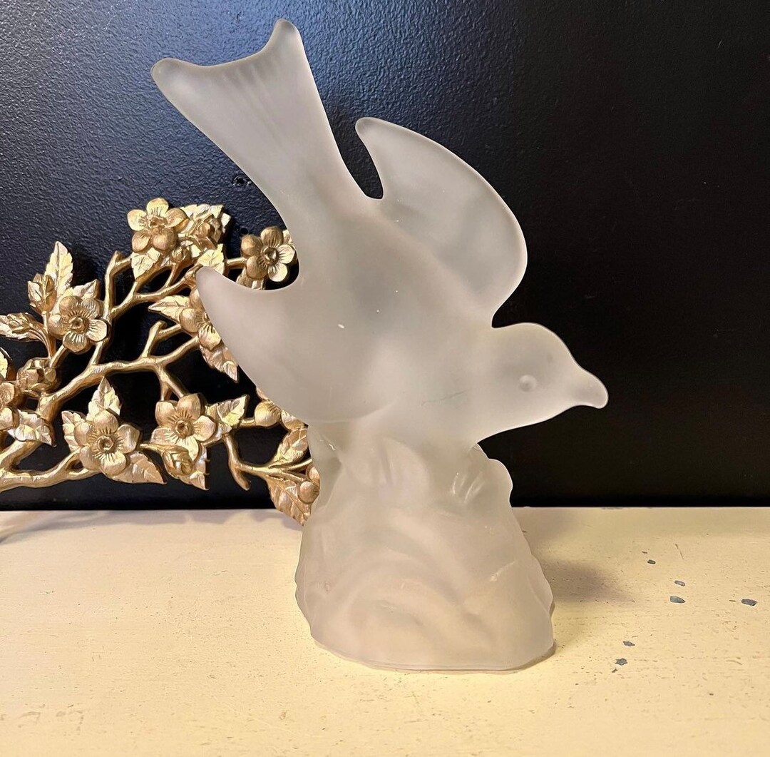 Satin Glass Bird Figurine - Etsy