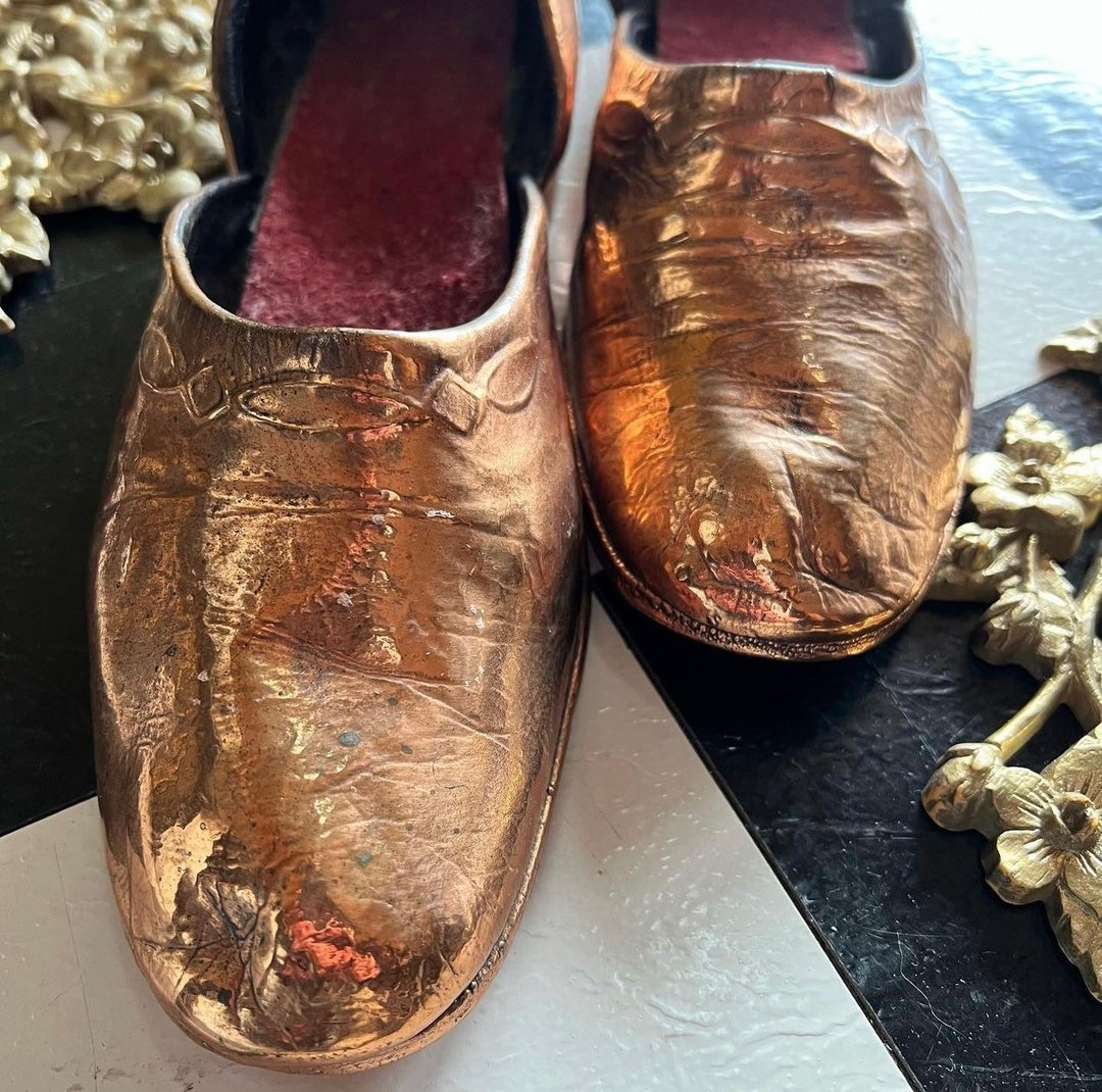 Vintage Bronze Shoes, Vintage Shoes, Vintage Fashion Props - Etsy
