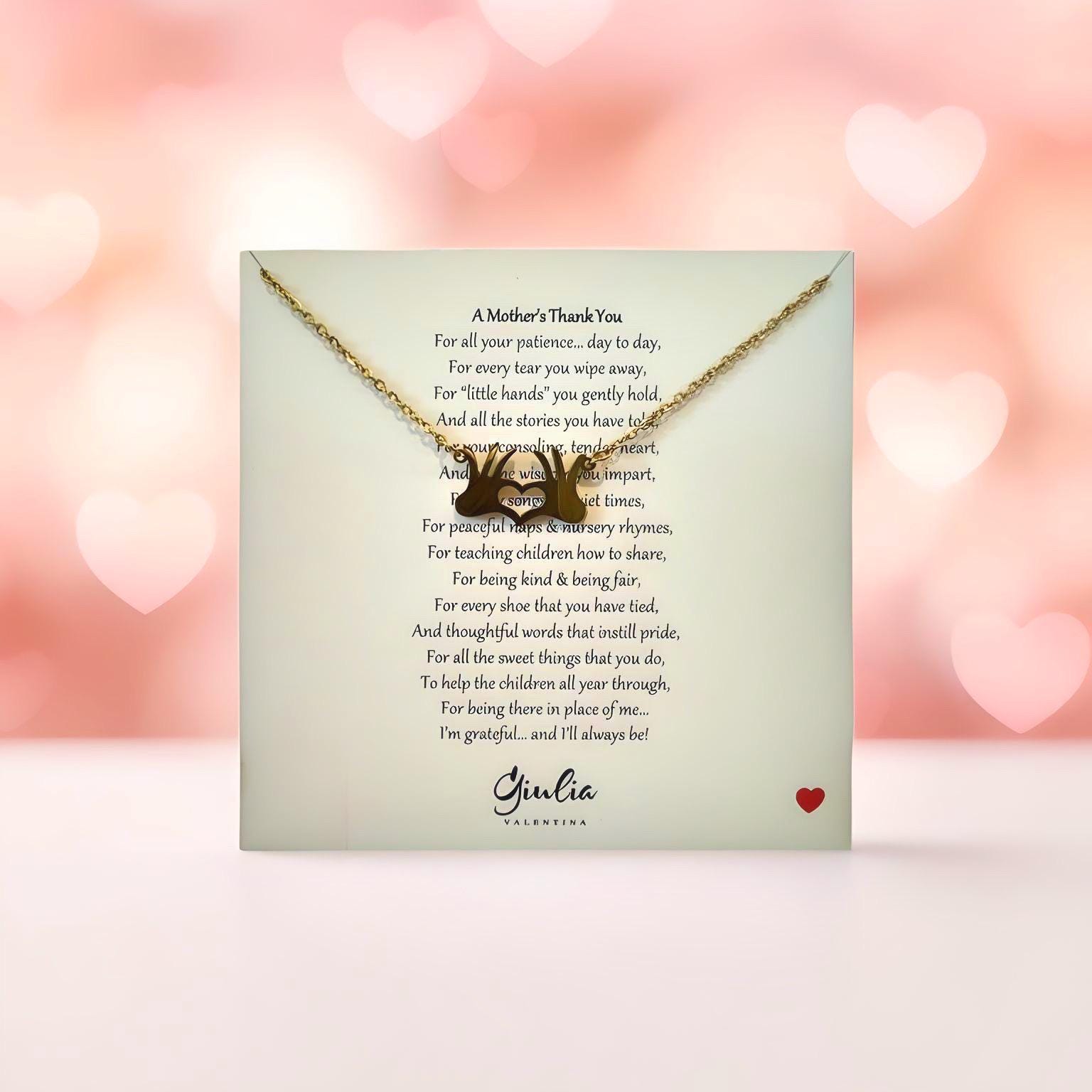 Positive Message Necklace, Thank You Gift, Appreciation Gift ...