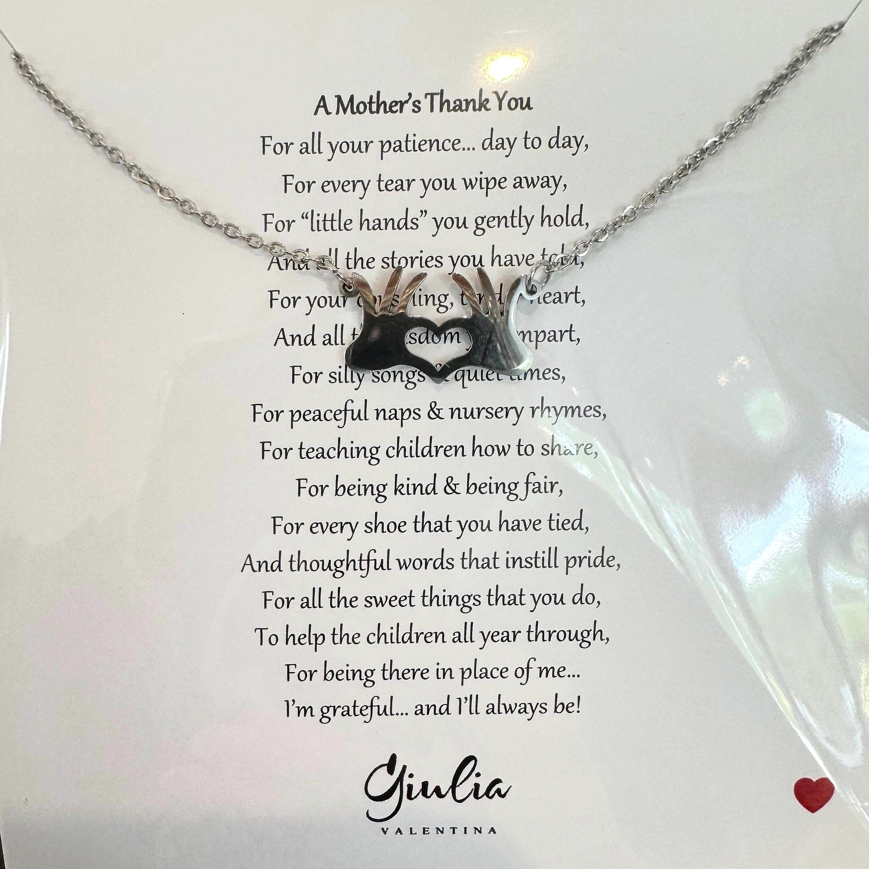 Positive Message Necklace, Thank You Gift, Appreciation Gift ...