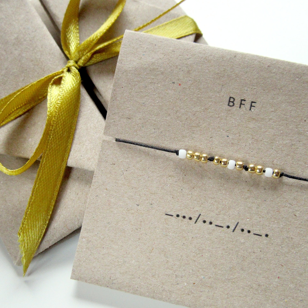 Bracelet en code morse BFF | cadeau d'anniversaire personnalisé bff ...