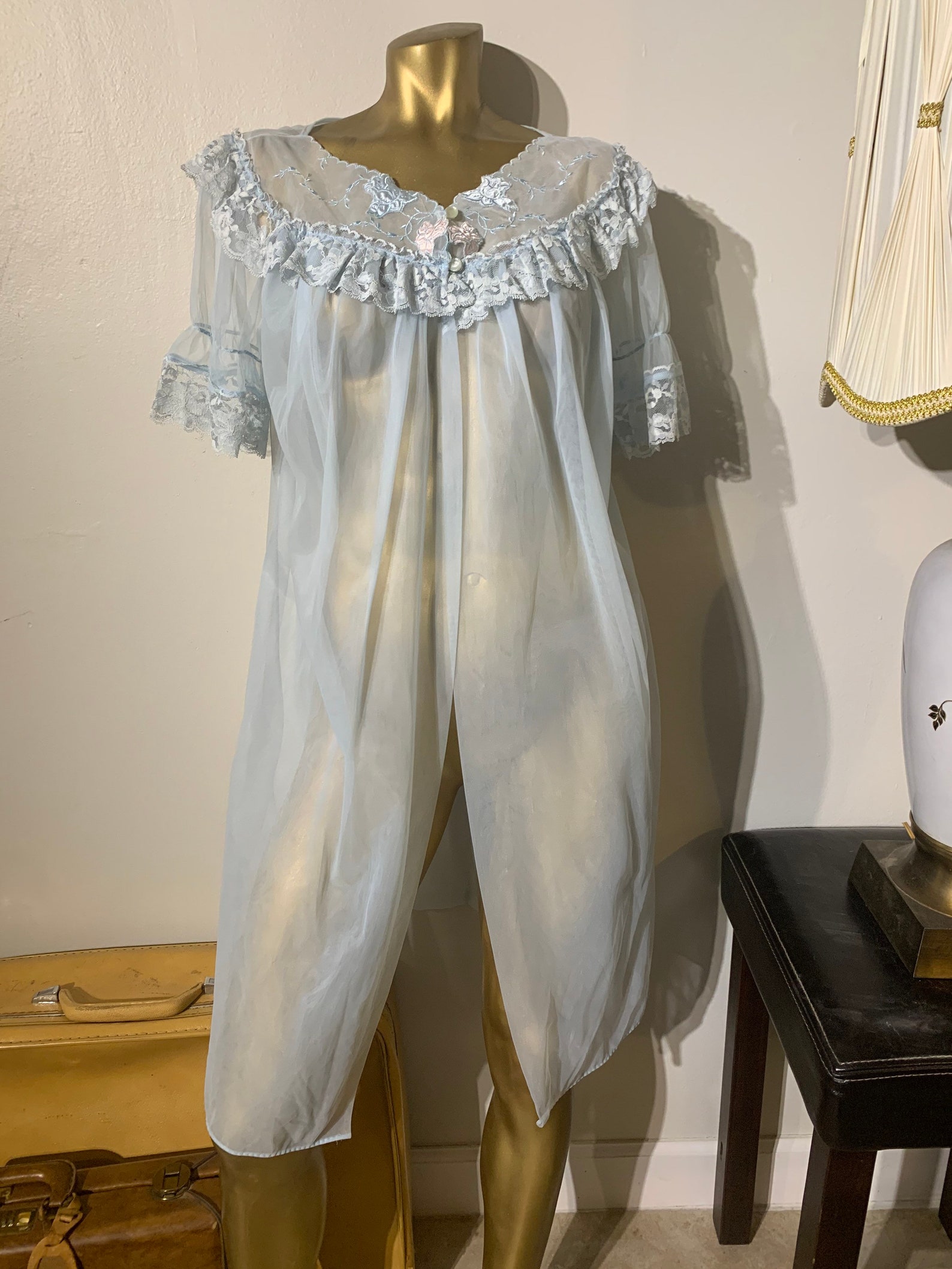 Delicate 1950s Vintage Sexy Sheer House Dress - Etsy