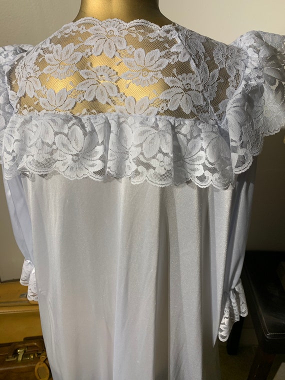 Baby Blue Lace and Bow tie Housegown and cover up, 19… - Gem