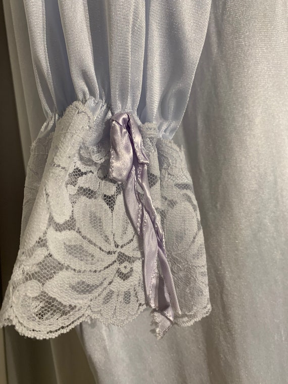 Baby Blue Lace and Bow tie Housegown and cover up, 19… - Gem