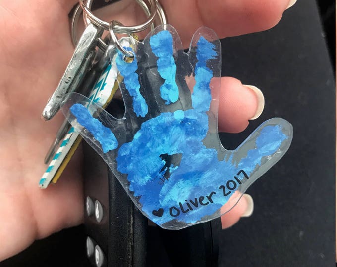 Great Gift! FREE SHIPPING! DIY Handprint Keychain (kit Collection) - Etsy