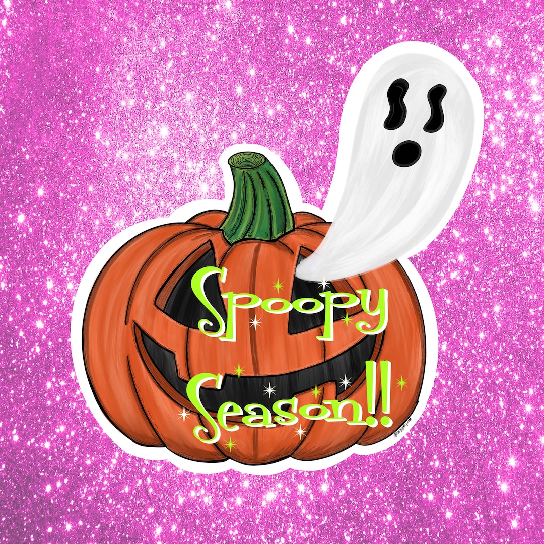 Spoopy Season Vintage Style Halloween Decor - Hand Drawn Pumpkin and ...