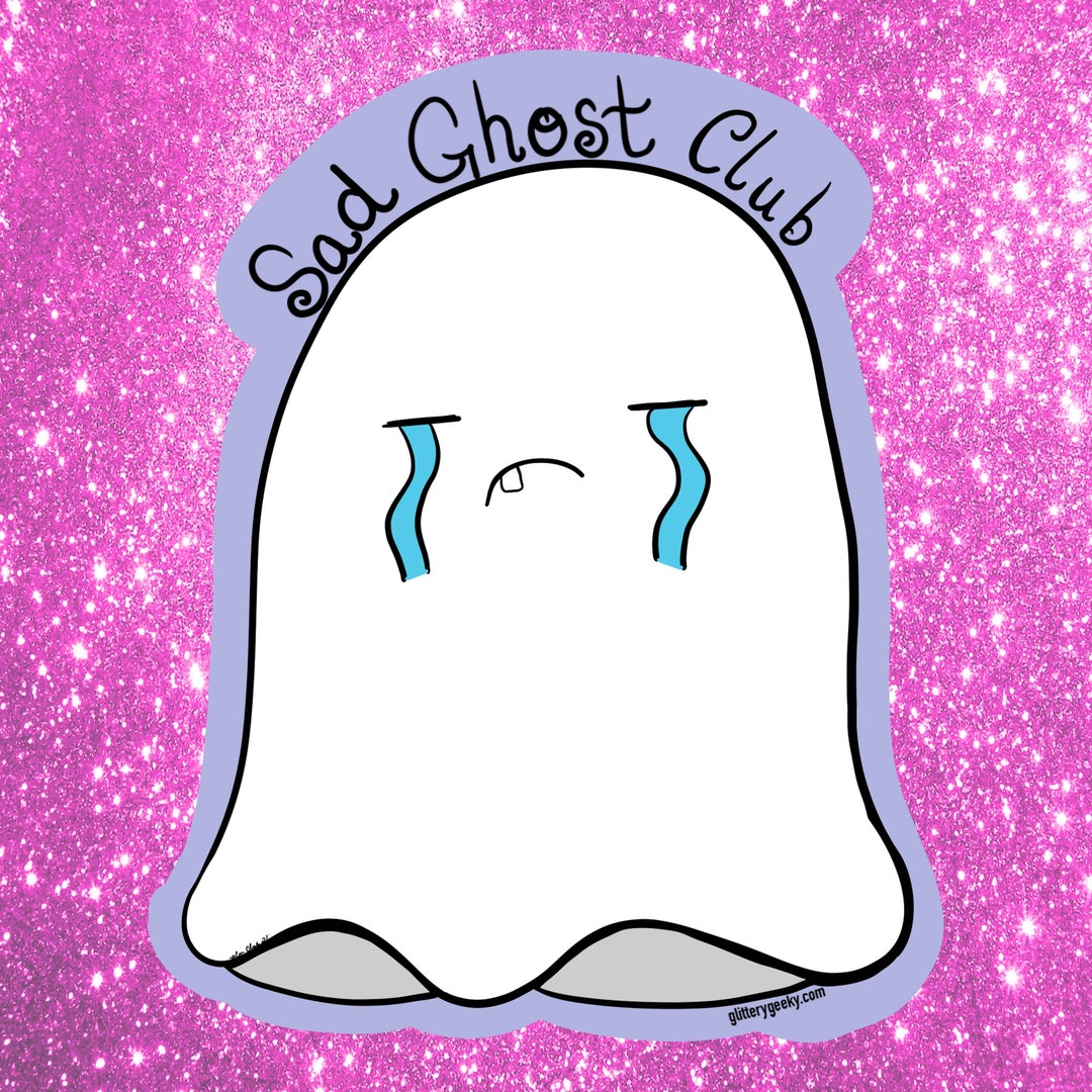 Sad Ghost Club Sticker Indoor Water Resistant Halloween Sticker - Etsy