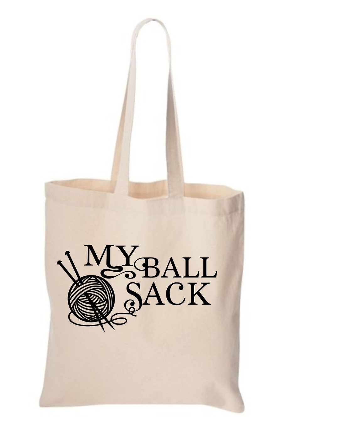 My Ball Sack Knitting Project Bag: Crochet Humor Tote - Etsy