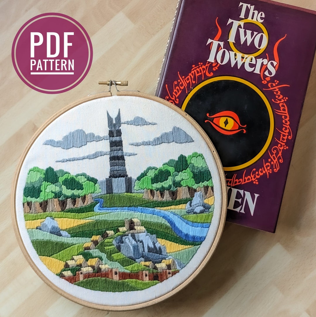 They're Taking the Hobbits to Isengard Stained Glass Style Embroidery ...