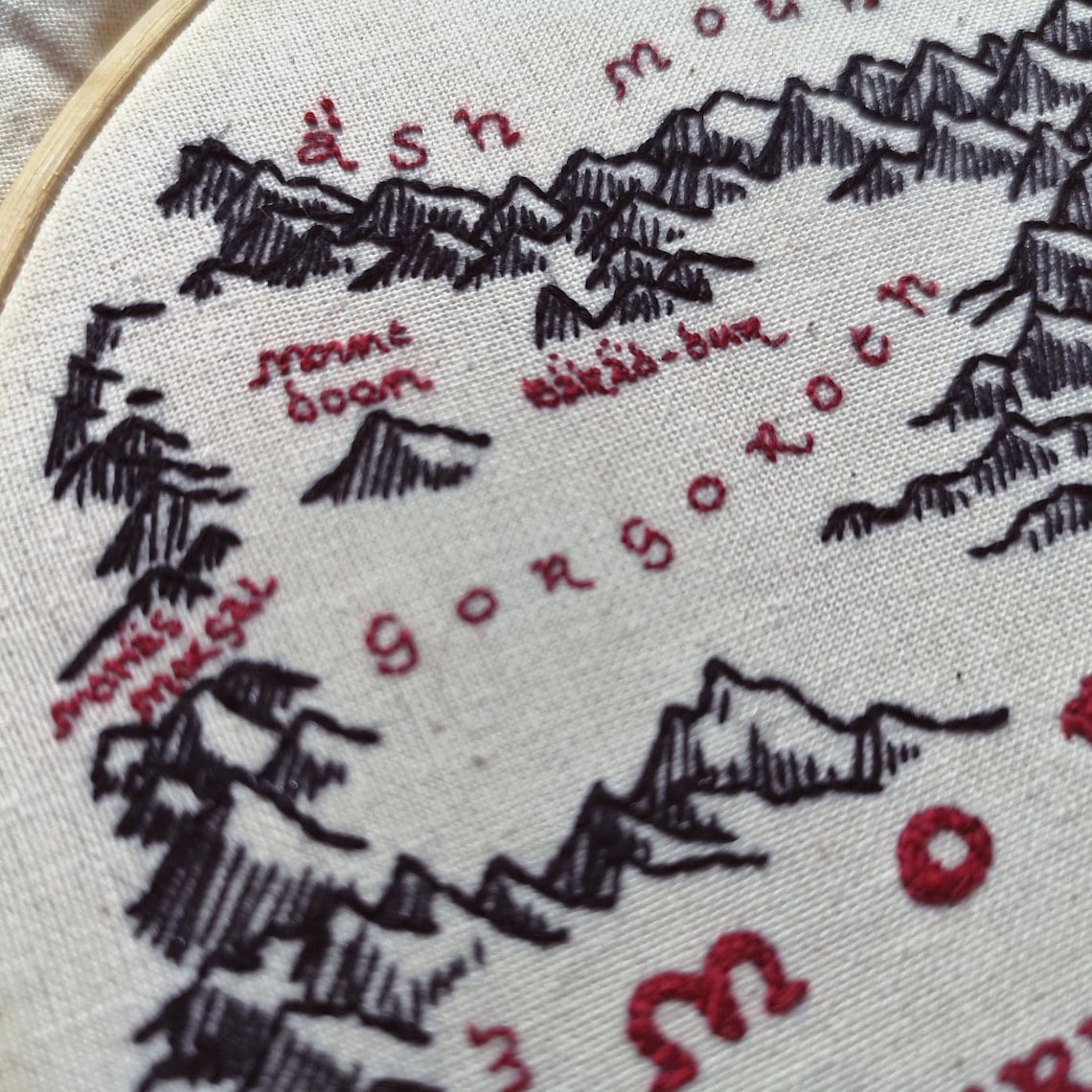 Mordor Lord of the Rings Tolkien Map PDF Embroidery Pattern | Etsy