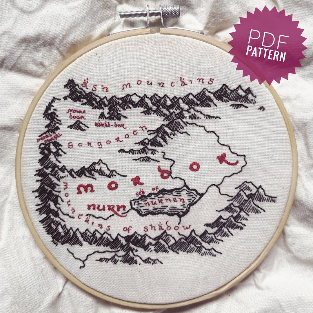 Mordor - Lord of the Rings Tolkien Map PDF Embroidery Pattern - Etsy
