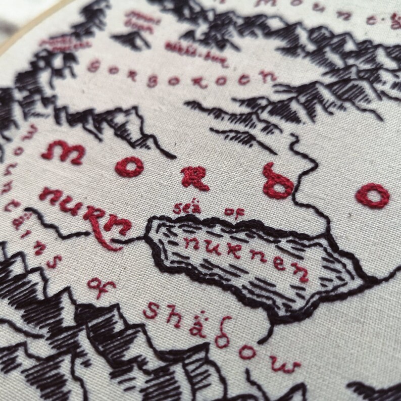 Mordor Lord of the Rings Tolkien Map PDF Embroidery Pattern | Etsy
