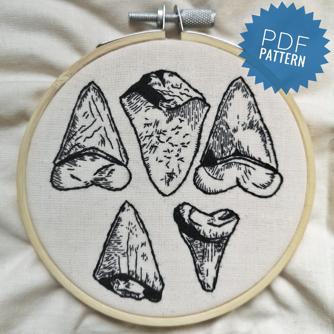 Sharks Teeth Anatomical PDF Embroidery Pattern - Etsy