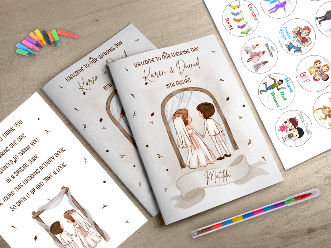 Wedding Activity Pack for Kids, Book Children's Personalised Favour, A6 ...