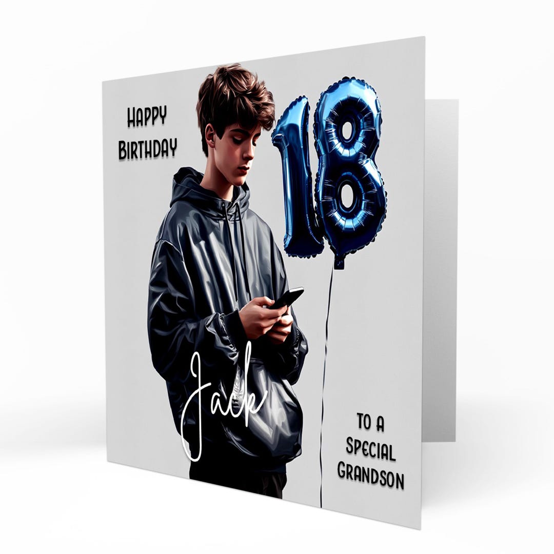 Personalised 18th Birthday Card for Boys Grandson, Son, Nephew, Brother ...