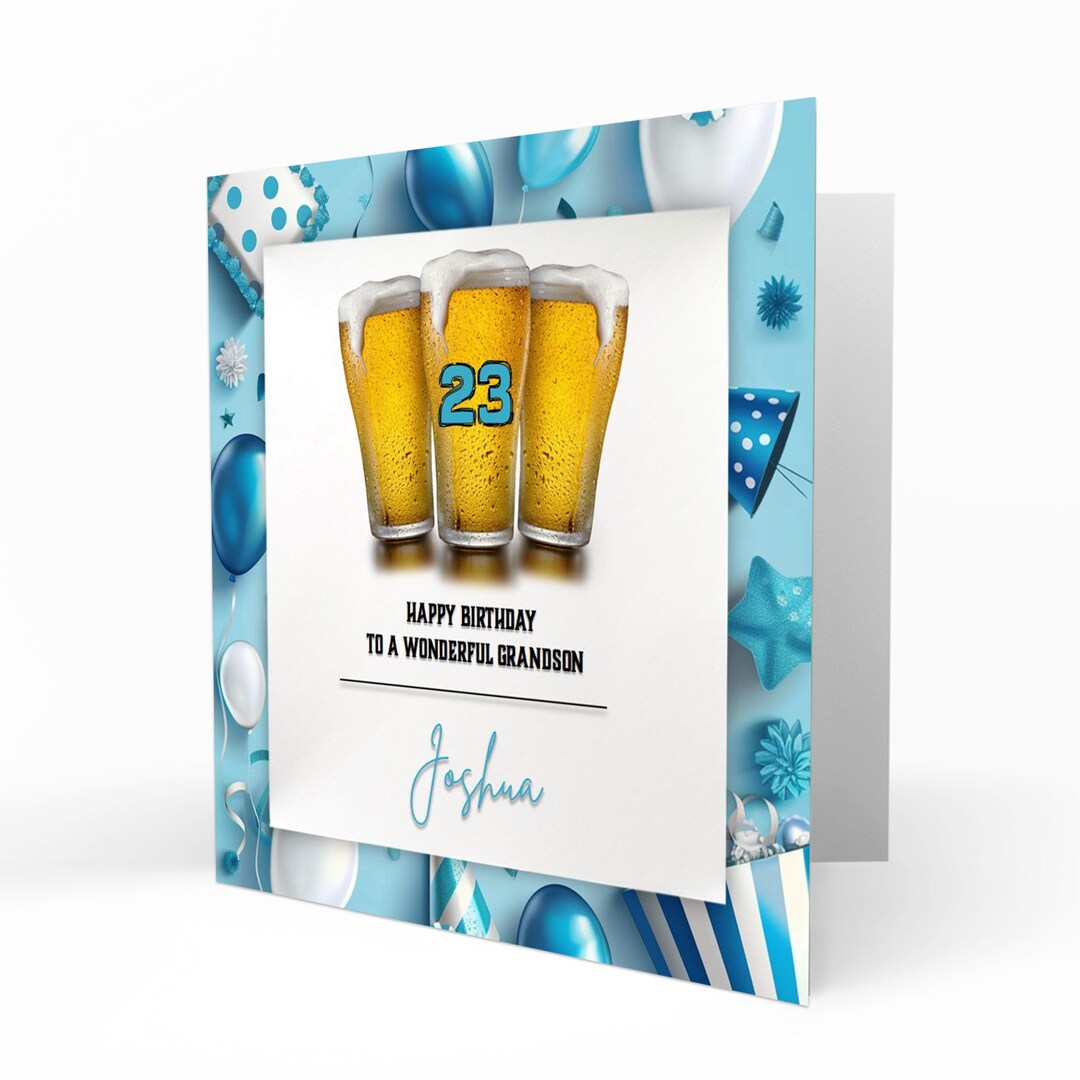 Personalised Birthday Card, Lager, Beer, Pint,pub, Son, Grandson ...