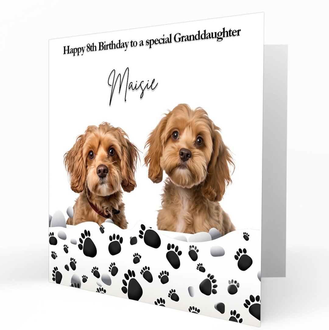 Personalised Cavapoo Greeting Card, Any Name Age Relation or Event ...
