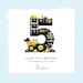 Personalised 5th Birthday Card for Boys, Digger Truck, Grandson, Son ...