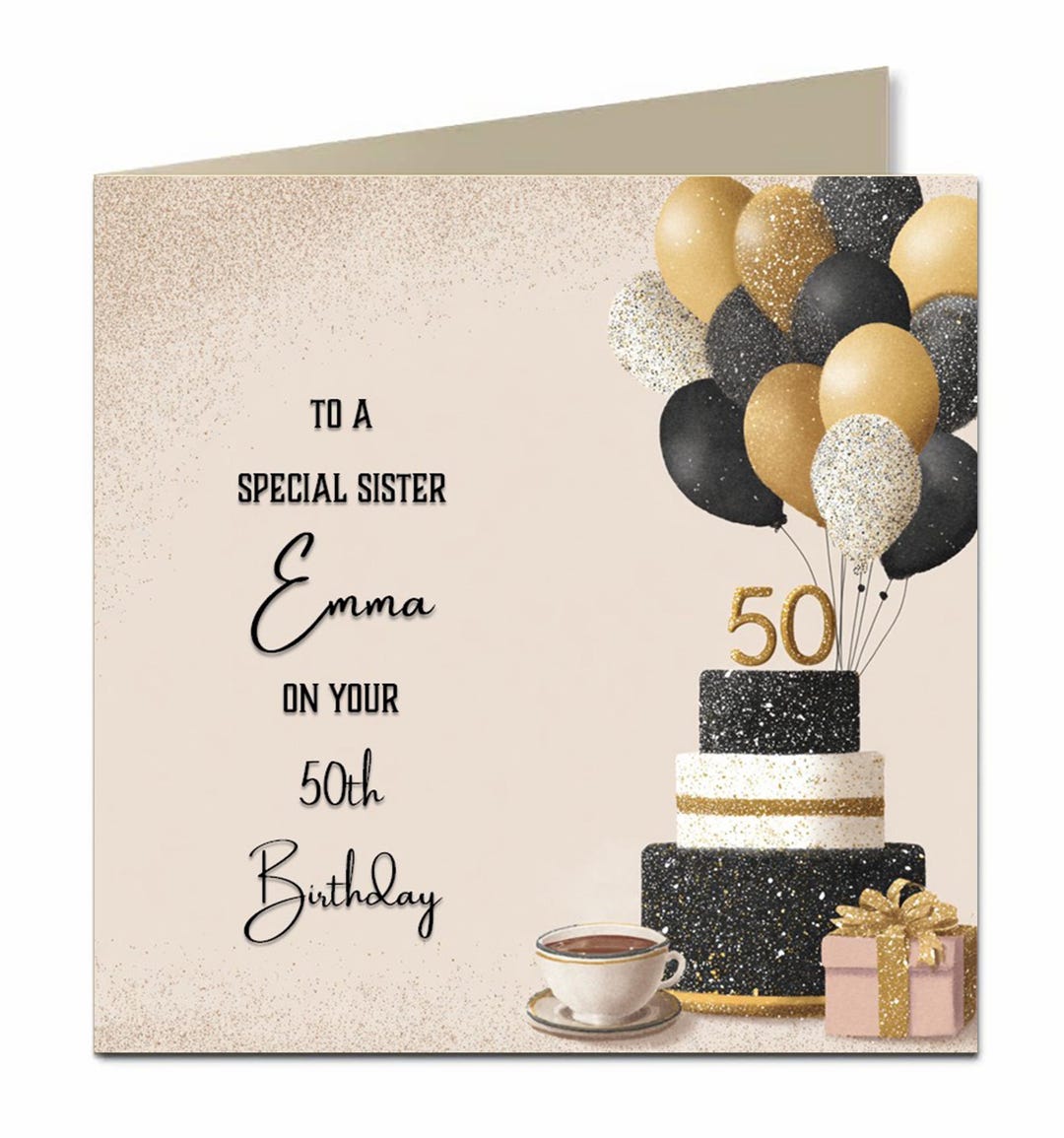 50th Birthday Card for Her Women Personalised F339 - Etsy
