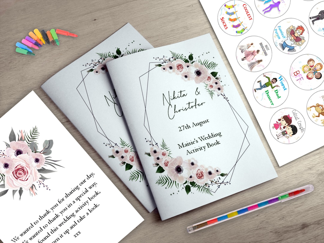 Wedding Activity Pack for Kids, Book Children's Personalised Favour, A6 ...
